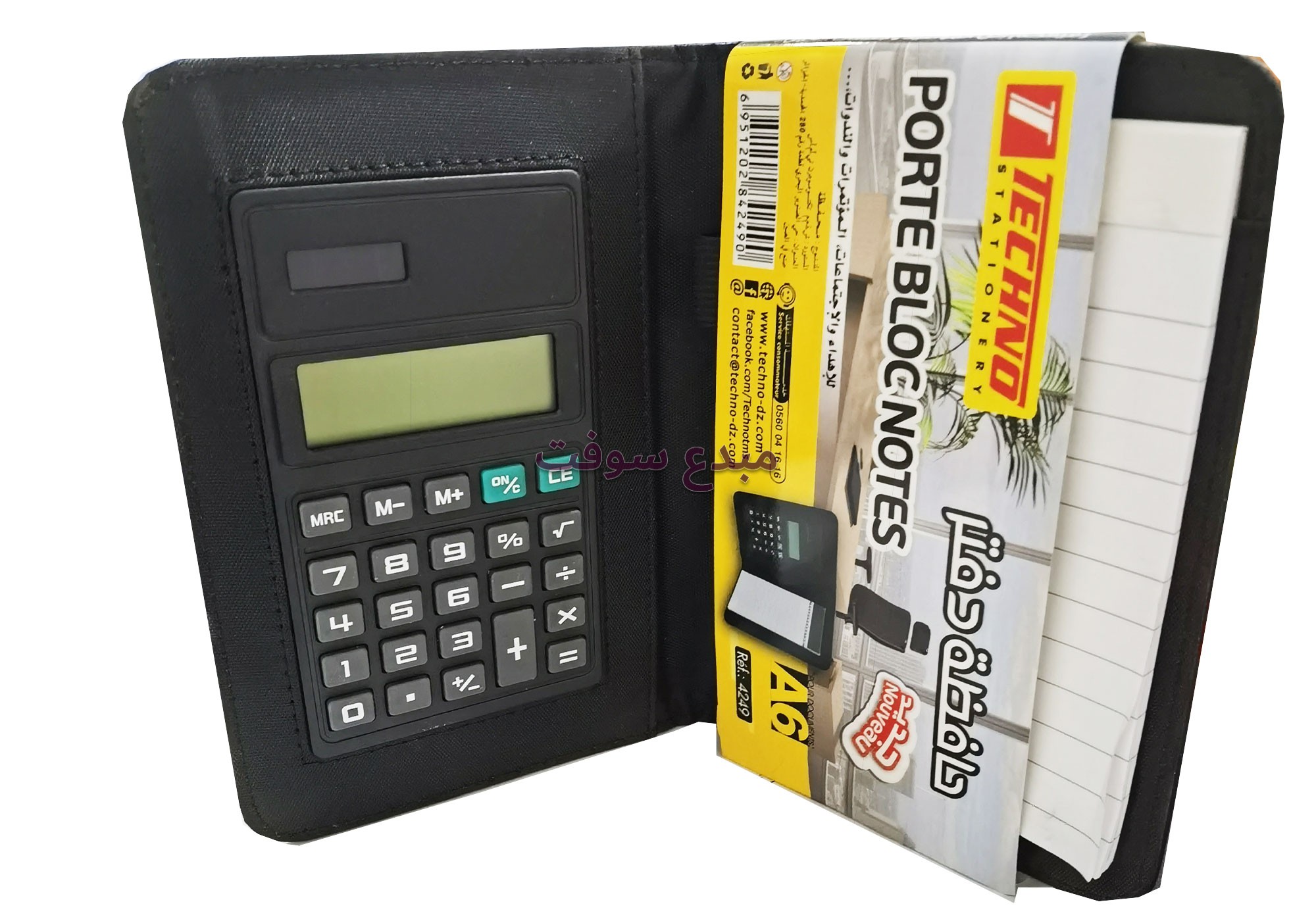 Mobdisoft. SUPPORT BLOC NOTE AVEC CALCULATRICE TECHNO 4249